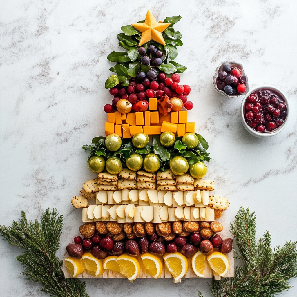 Christmas Tree Snack Board - EtastyRecipes - Easy Recipes