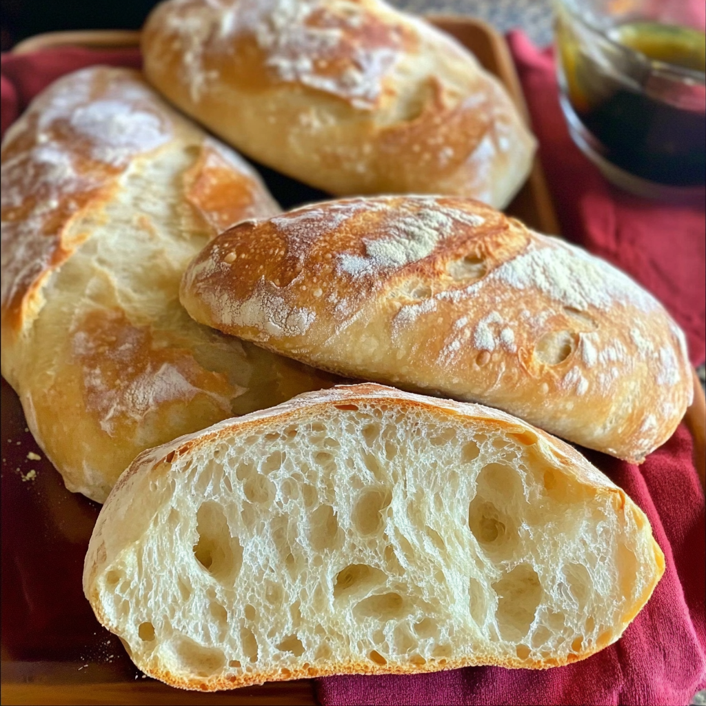 Homemade Ciabatta Bread - EtastyRecipes - Easy Recipes