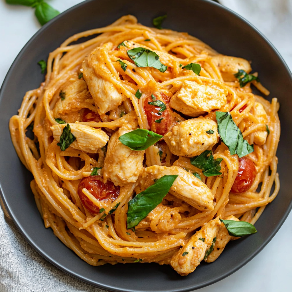 Tomato Chicken Pasta - EtastyRecipes - Easy Recipes